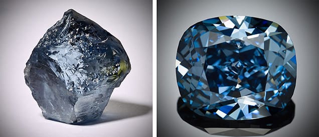 Blue diamonds, natural and CVD. | REB Research Blog